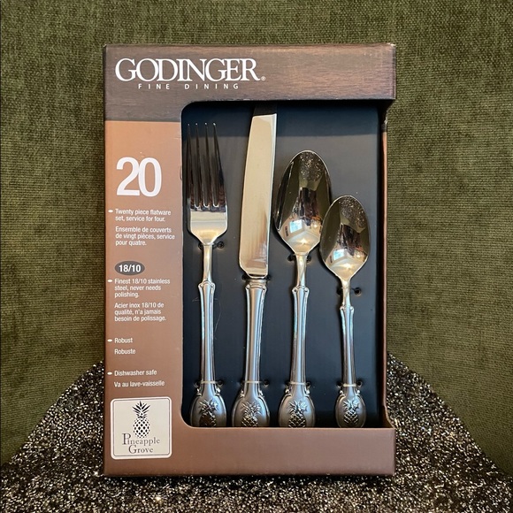 Godinger | Dining | Godinger Pineapple Grove Silver Flatware Set | Poshmark
